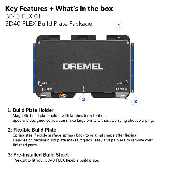 Dremel DigiLab - 3D40-FLX Build Plate Kit– Ultimate 3D Printing Store
